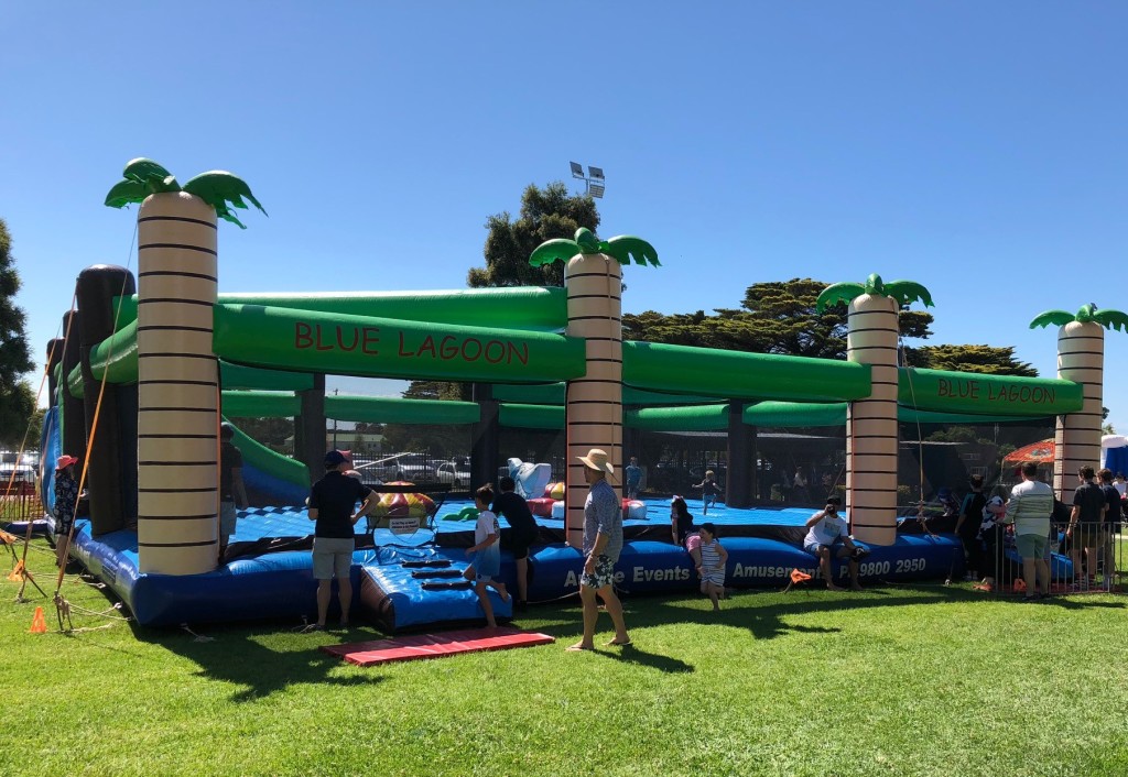 Blue Lagoon Inflatable with Slide | Aussie Events